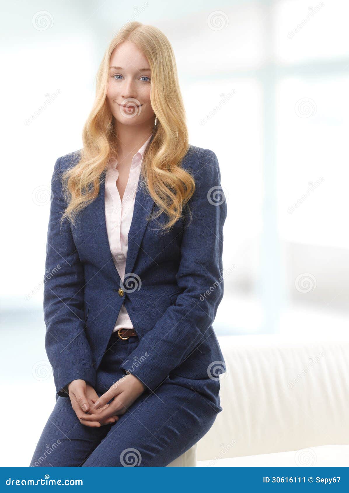 Attractive Businesswoman Smiling Stock Image - Image of beautiful ...