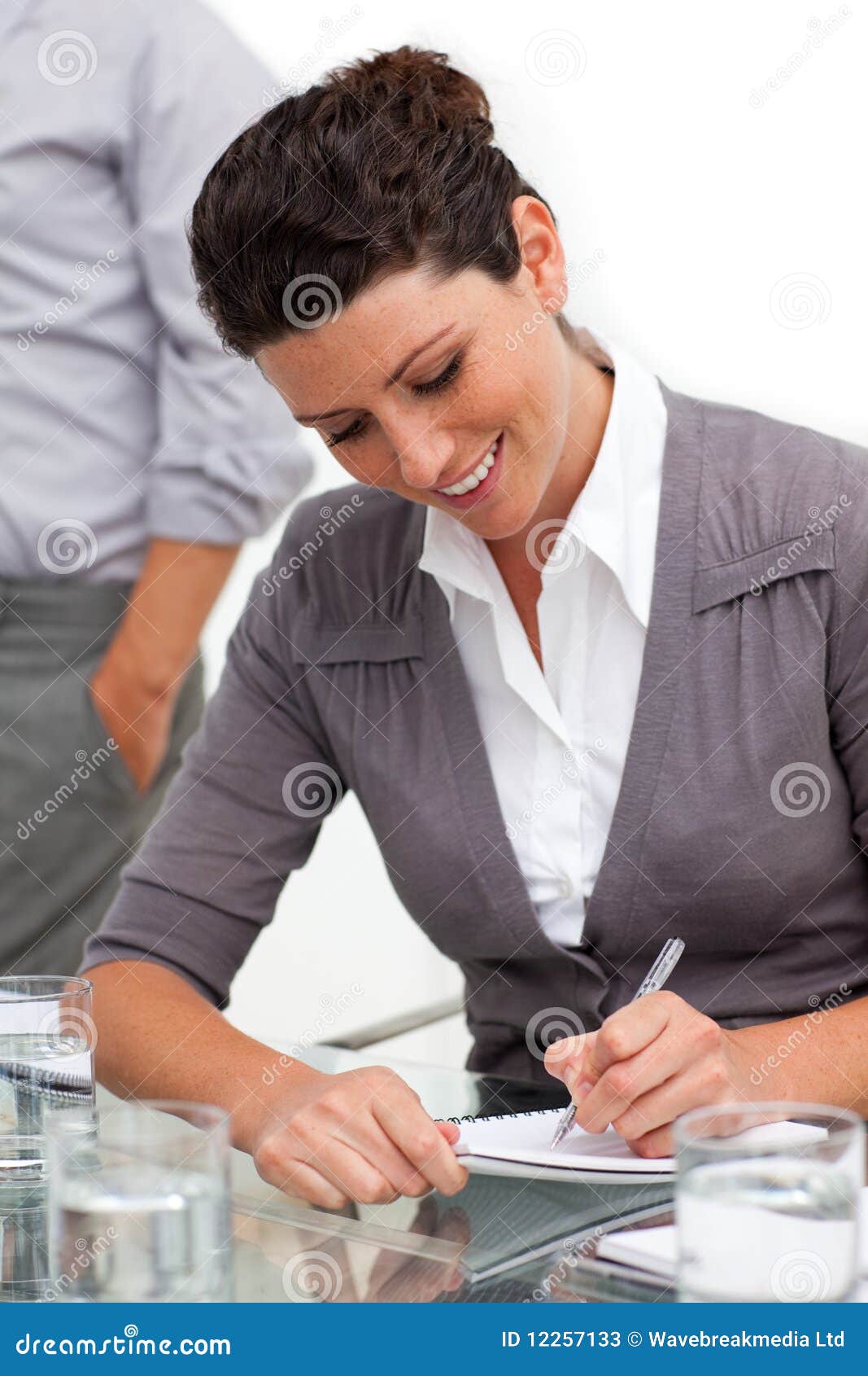 Attractive Businesswoman Taking Notes Stock Image - Image of corporate ...