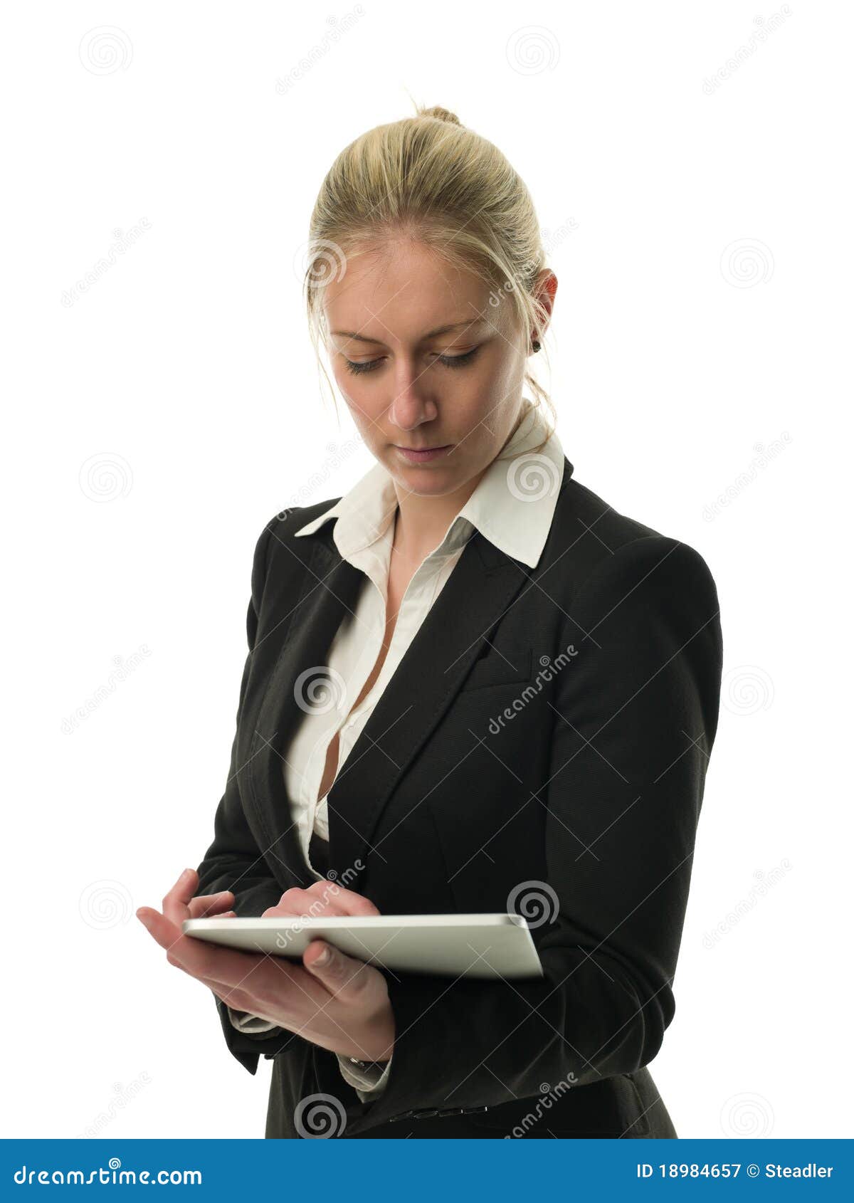 Attractive Businesswoman Using Tablet Computer Stock Image - Image of ...