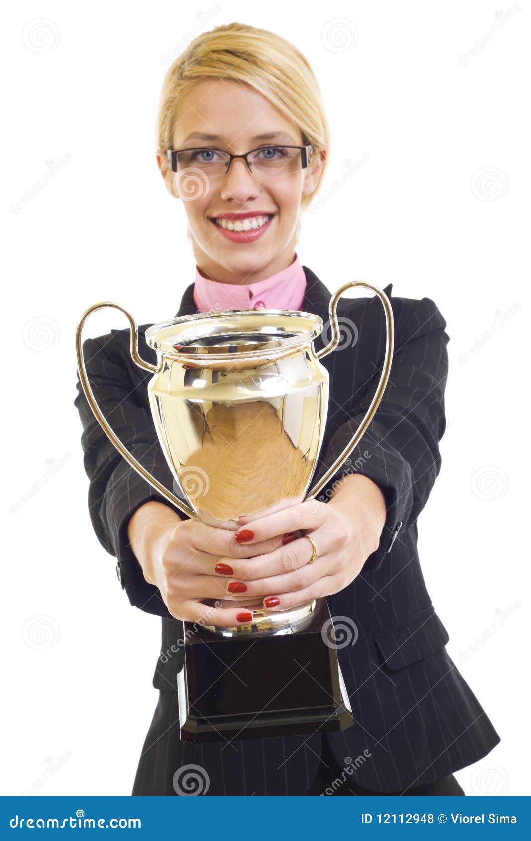 Attractive Businesswoman Winning Stock Photo - Image of success ...