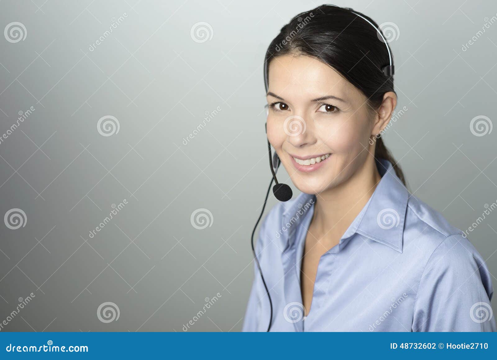 Attractive Call Center Operator Wearing a Headset Stock Photo - Image ...