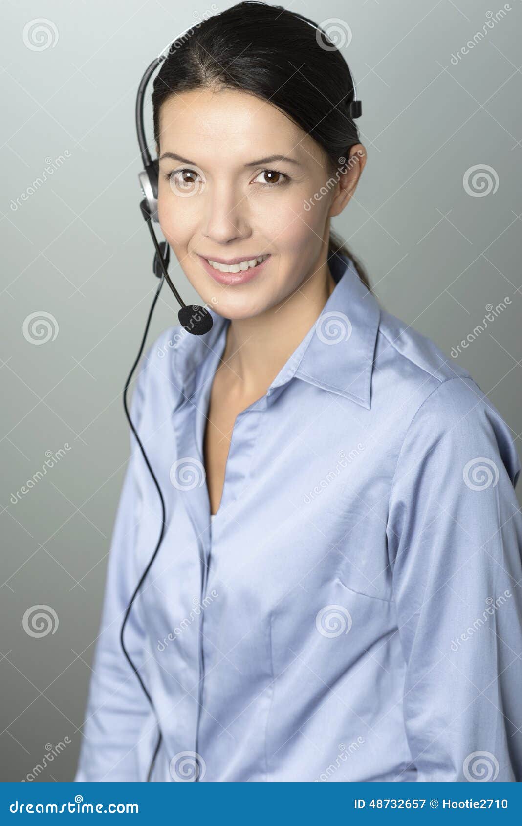 Attractive Call Center Operator Wearing a Headset Stock Image - Image ...