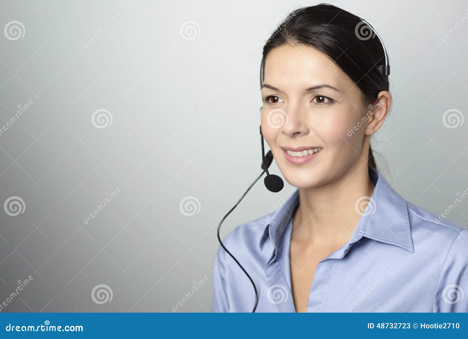Attractive Call Center Operator Wearing a Headset Stock Image - Image ...