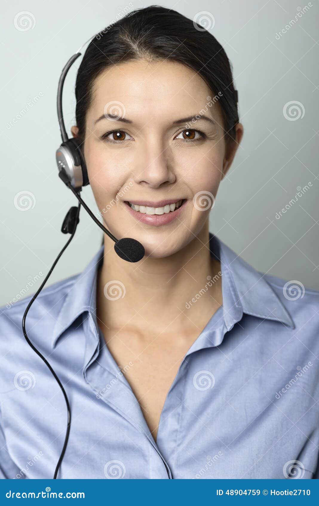 Attractive Call Center Operator Wearing a Headset Stock Image - Image ...