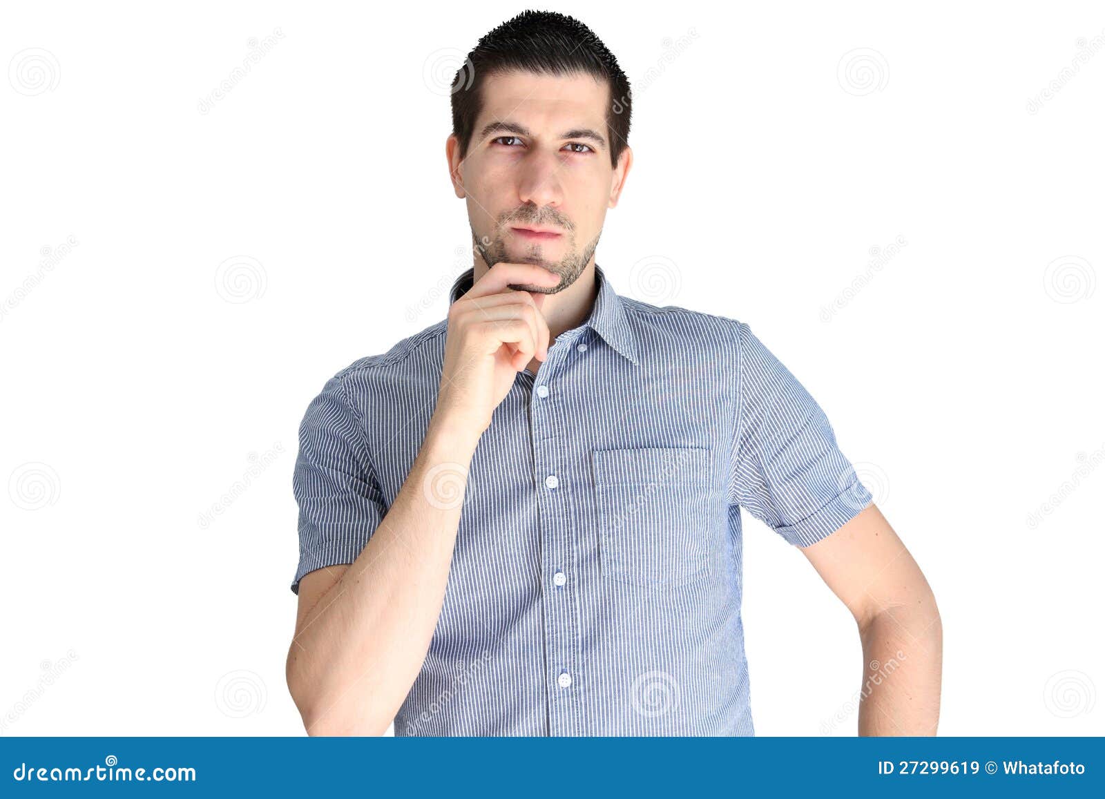 Attractive Casual Young Man Concentrating Stock Image - Image of model ...