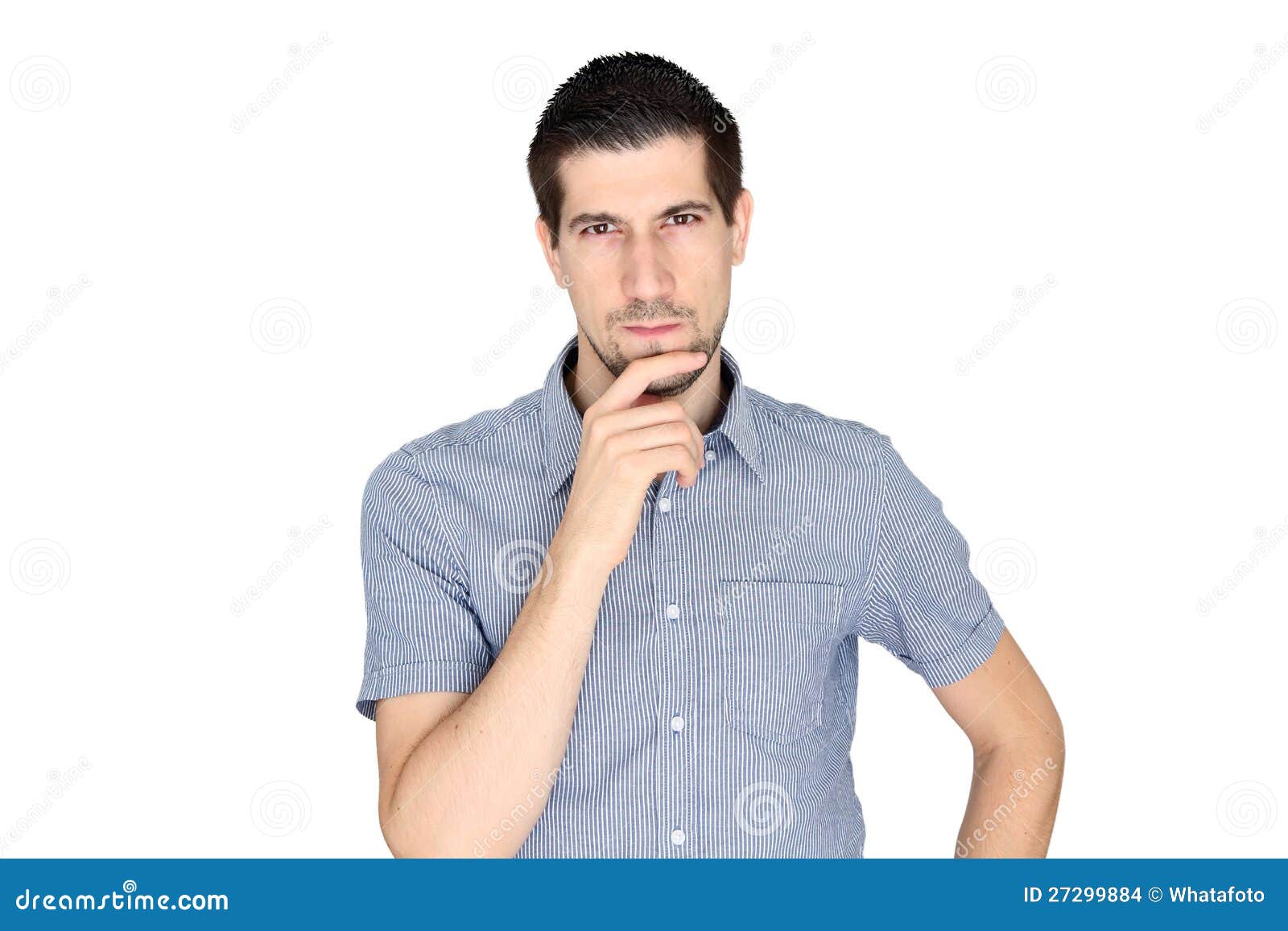 Attractive Casual Young Man Concentrating Stock Photo - Image of look ...