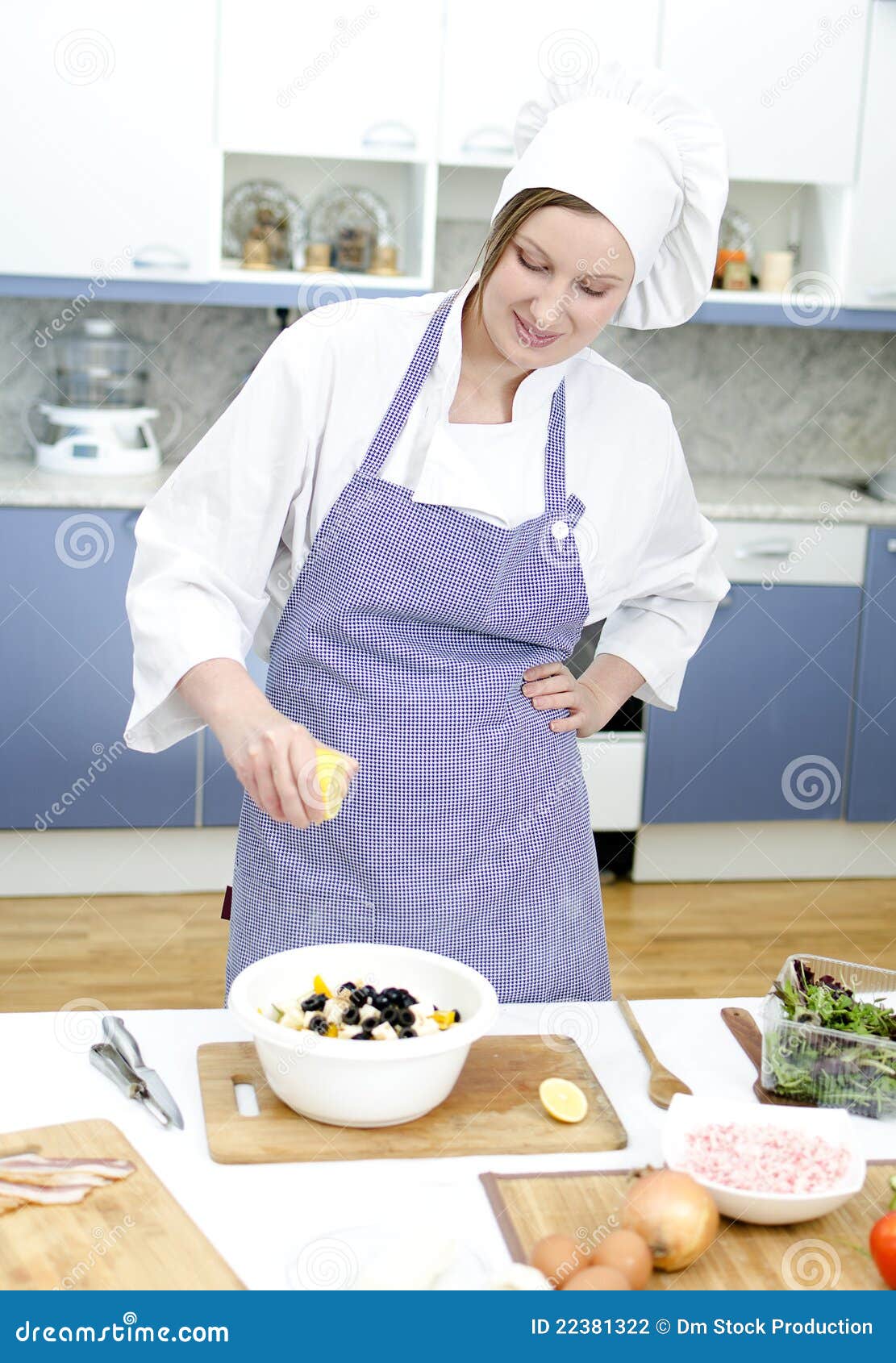 Attractive chief cook stock photo. Image of girl, preparing - 22381322
