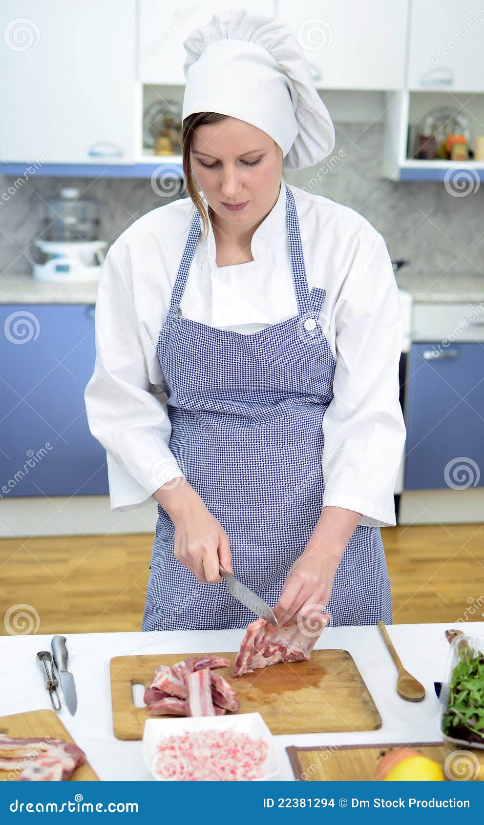 Attractive Chief Cook Preparing Food Stock Photo - Image of restaurant ...