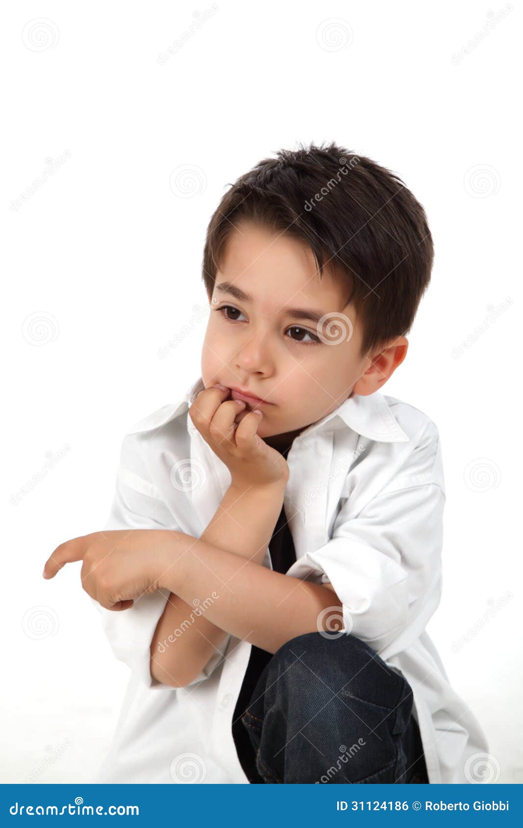 Attractive Child in Serious Pose Stock Photo - Image of cute, portrait ...