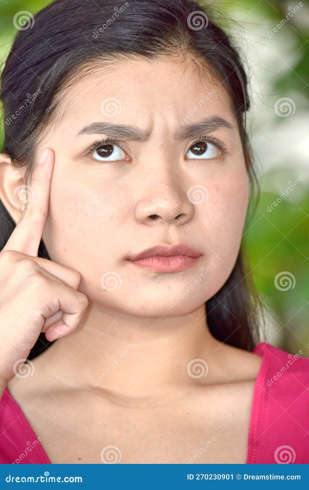 An Attractive Chinese Female Thinking Stock Image - Image of analyze ...