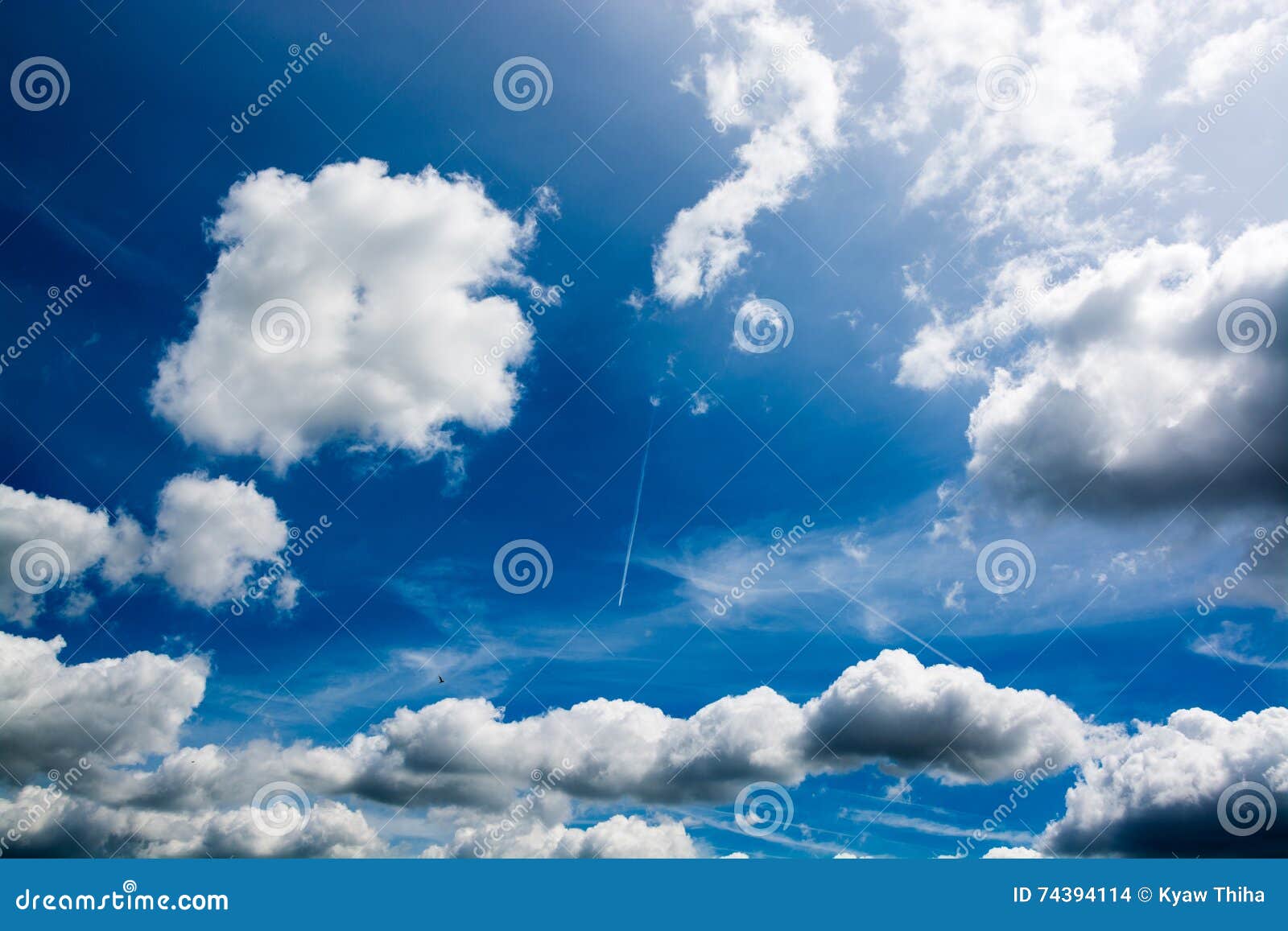 Attractive Clouds Against Deep Blue Sky - Abstract Background Stock ...