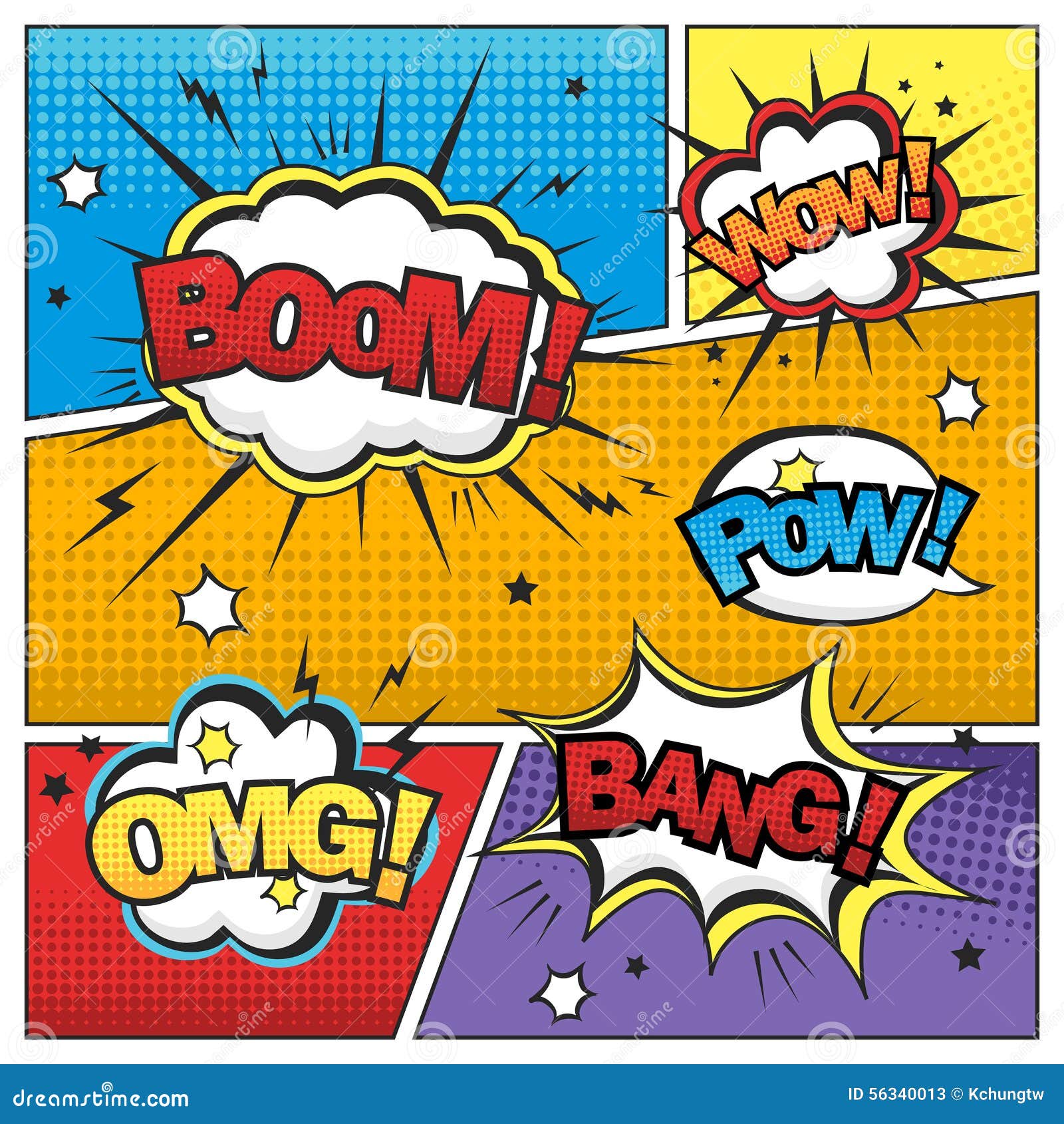Attractive Comic Sound Effect Set Stock Illustration - Illustration of ...