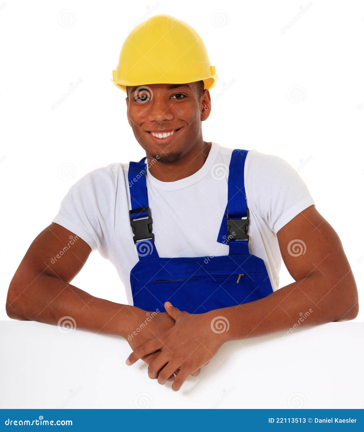 Attractive Construction Worker Stock Image - Image of black, handsome ...