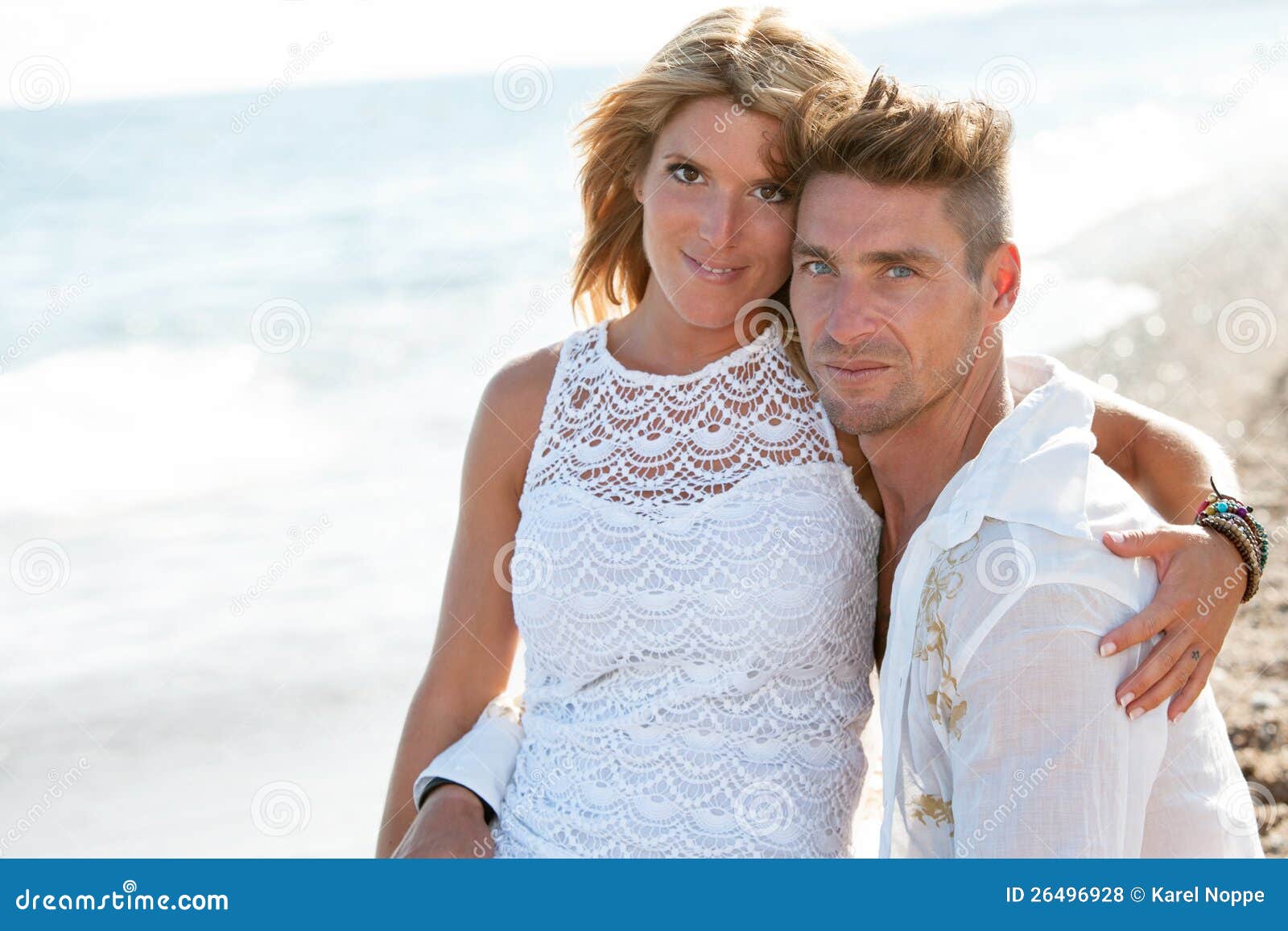 Attractive Couple Close Up on Beach. Stock Photo - Image of couple ...