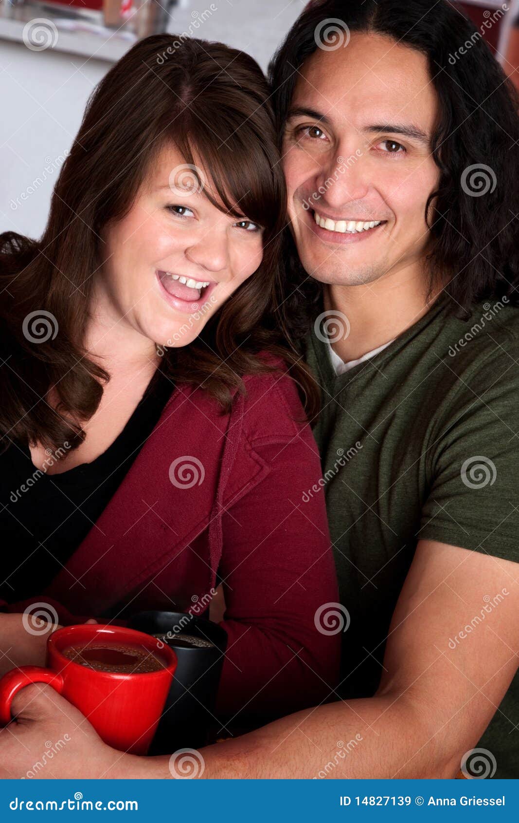 Attractive Couple with Coffee Stock Image - Image of female, diverse ...