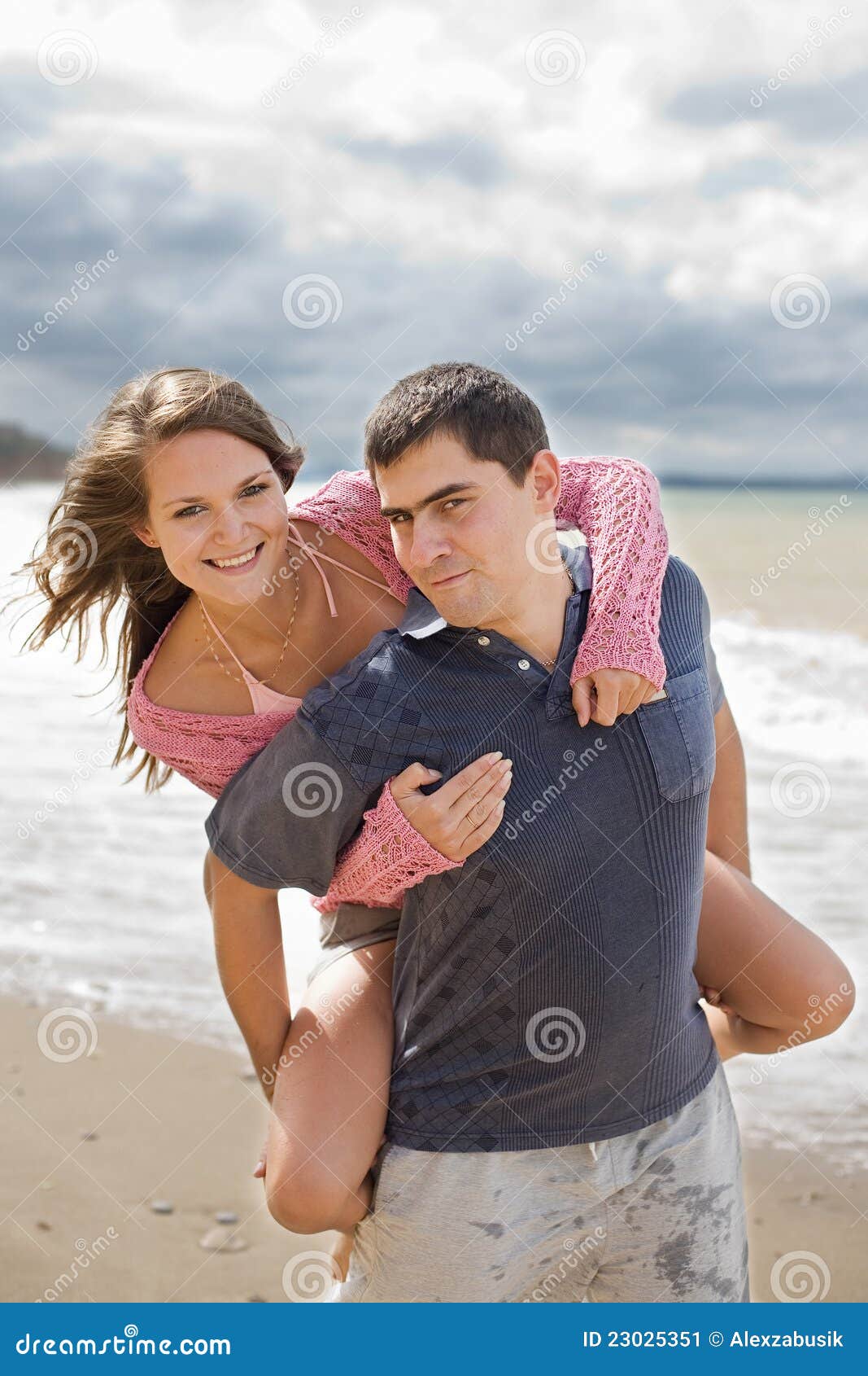 Attractive Couple at the Sea Stock Image - Image of emotional, flirt ...