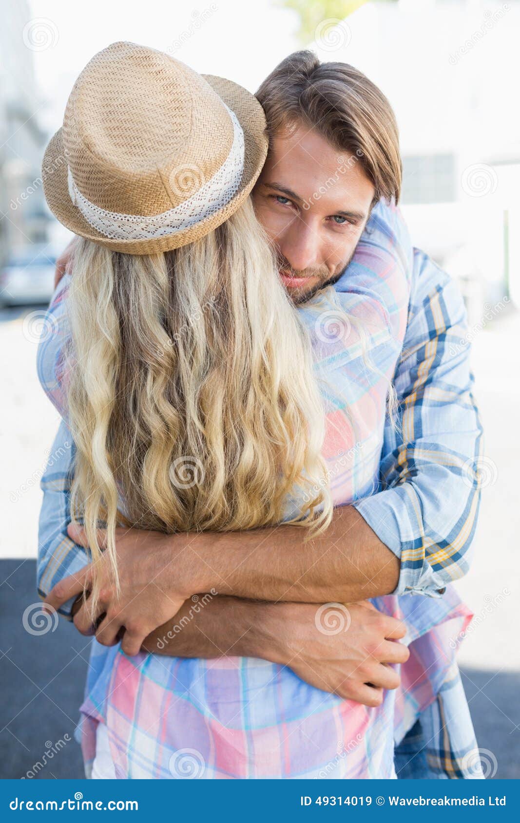 Attractive Couple Standing And Hugging Stock Image Image Of Handsome