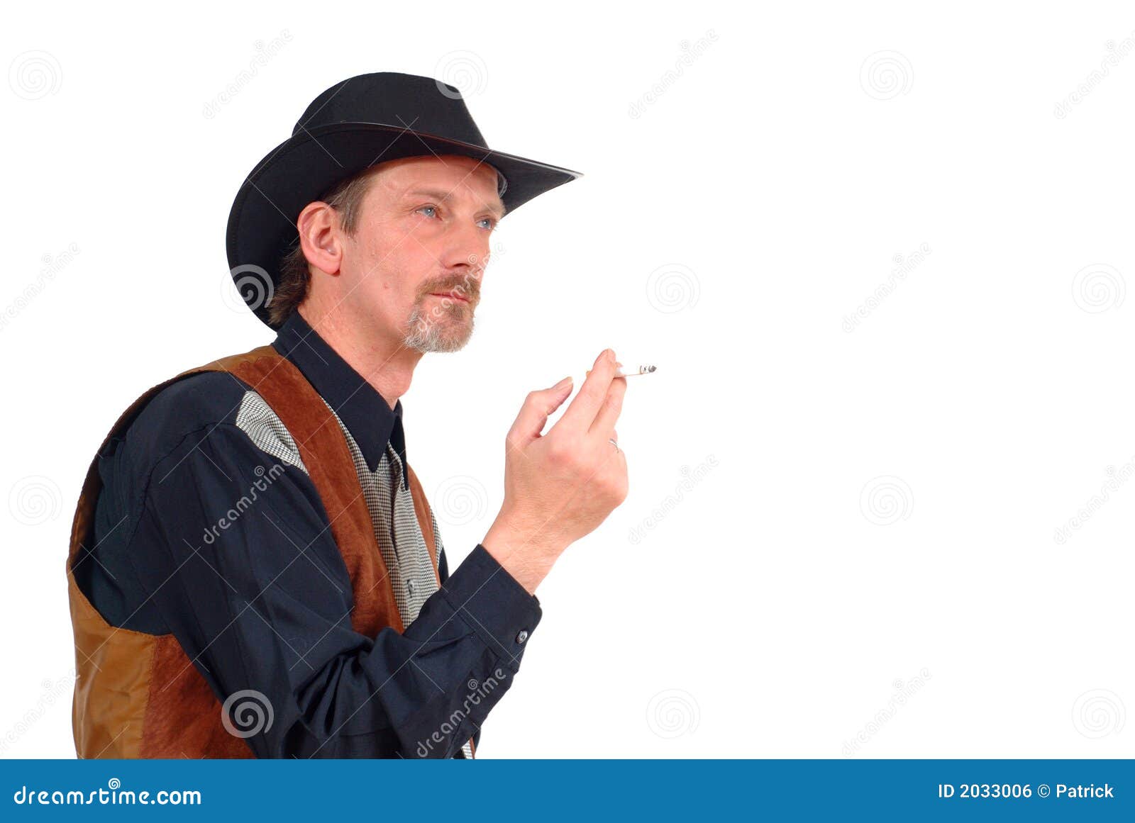 Attractive Cowboy Smoking Cigarette Stock Photo - Image of abuse, wild ...