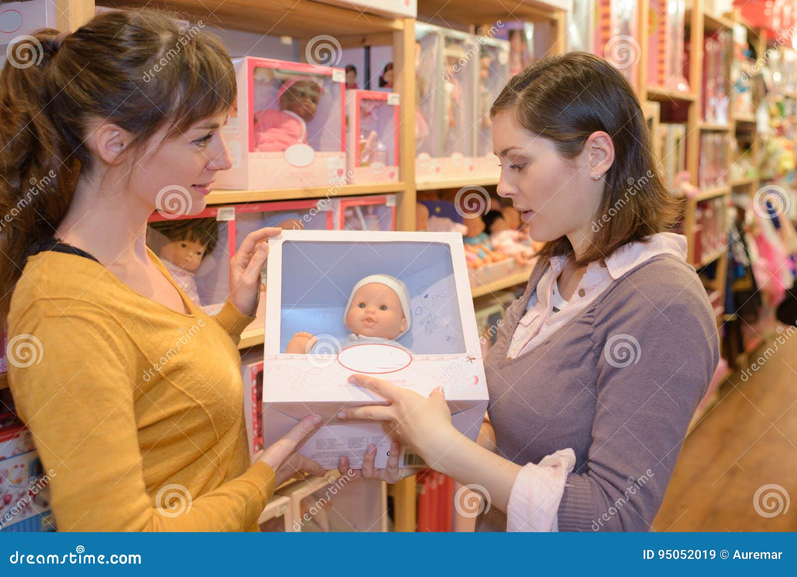 Attractive Customer and Seller at Toy Store Stock Image - Image of ...