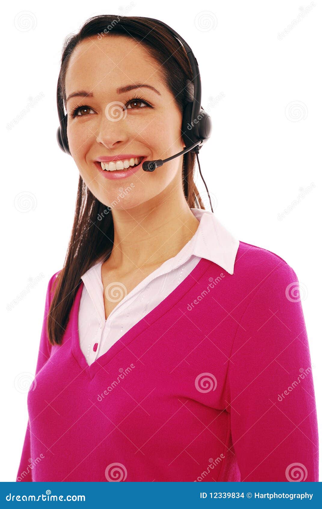 Attractive Customer Service Lady Stock Photo - Image of brown, business ...