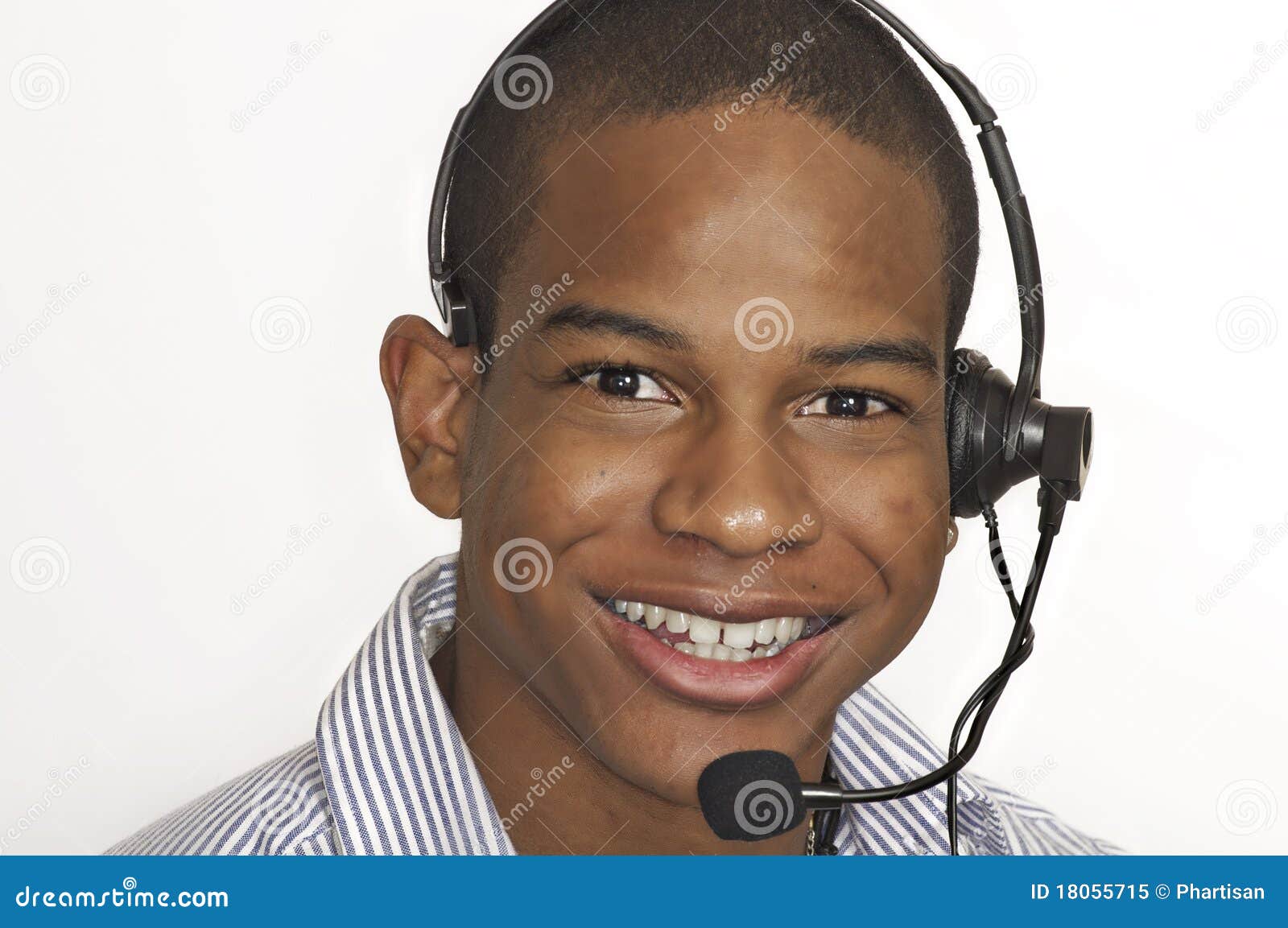Attractive Customer Service Man Stock Image - Image of headphone ...