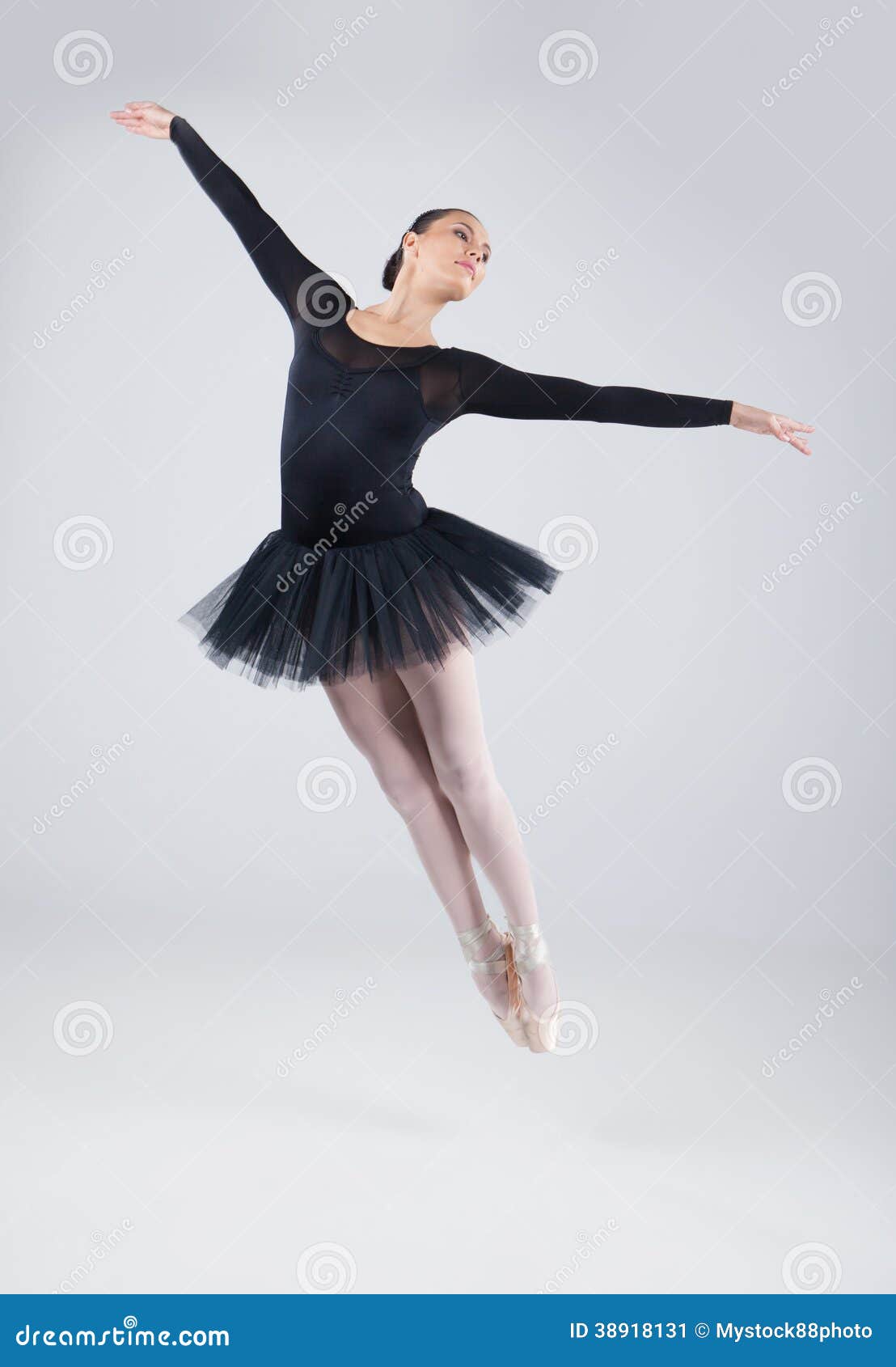 Attractive Dancer Jumping and Practicing Dance. Stock Image - Image of ...