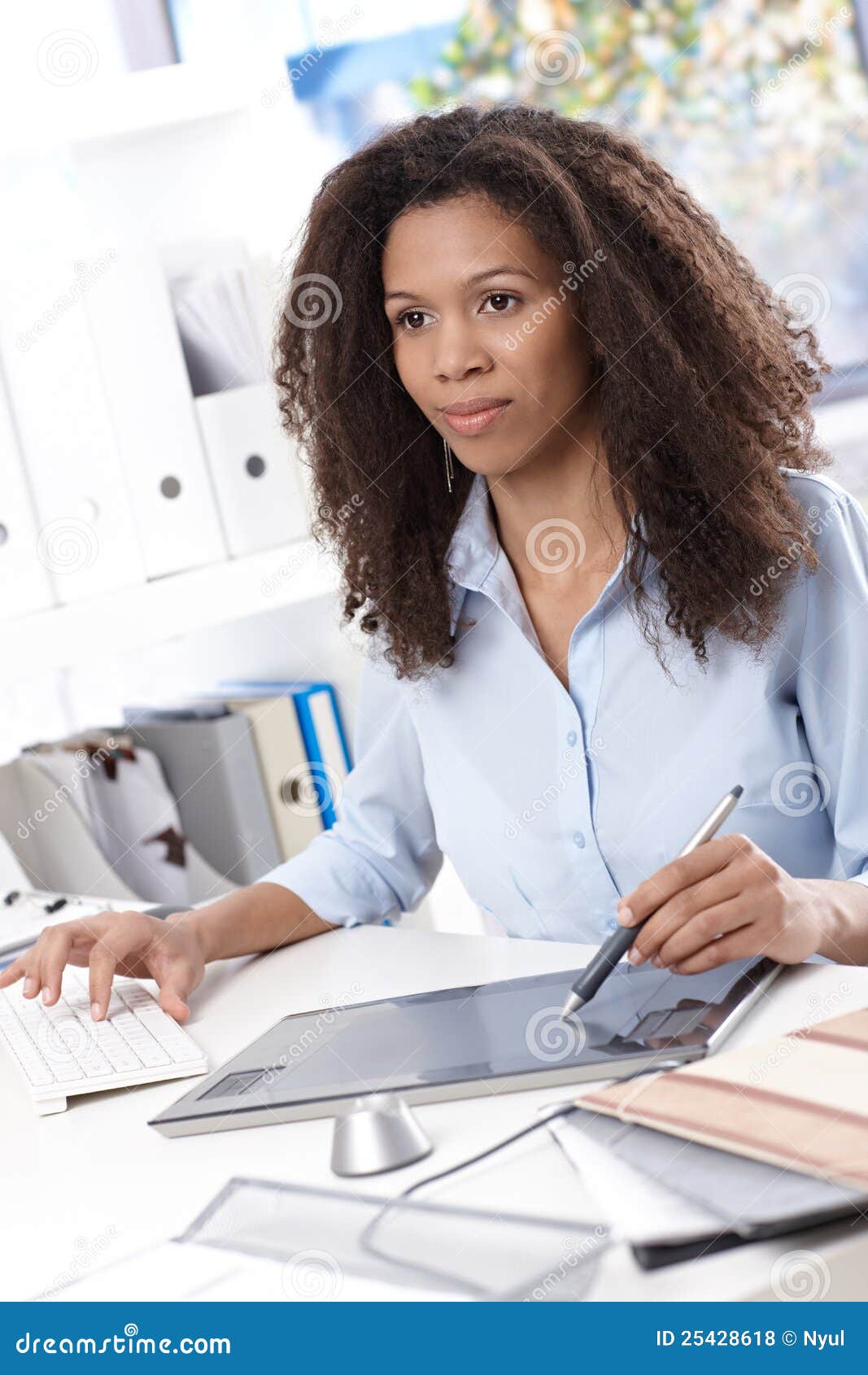 Attractive Engineer Busy at Office Stock Photo - Image of businesswoman ...
