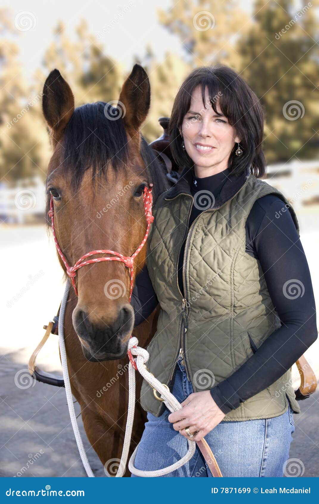 Attractive Equestrian and Her Horse Stock Image - Image of lady, caring ...