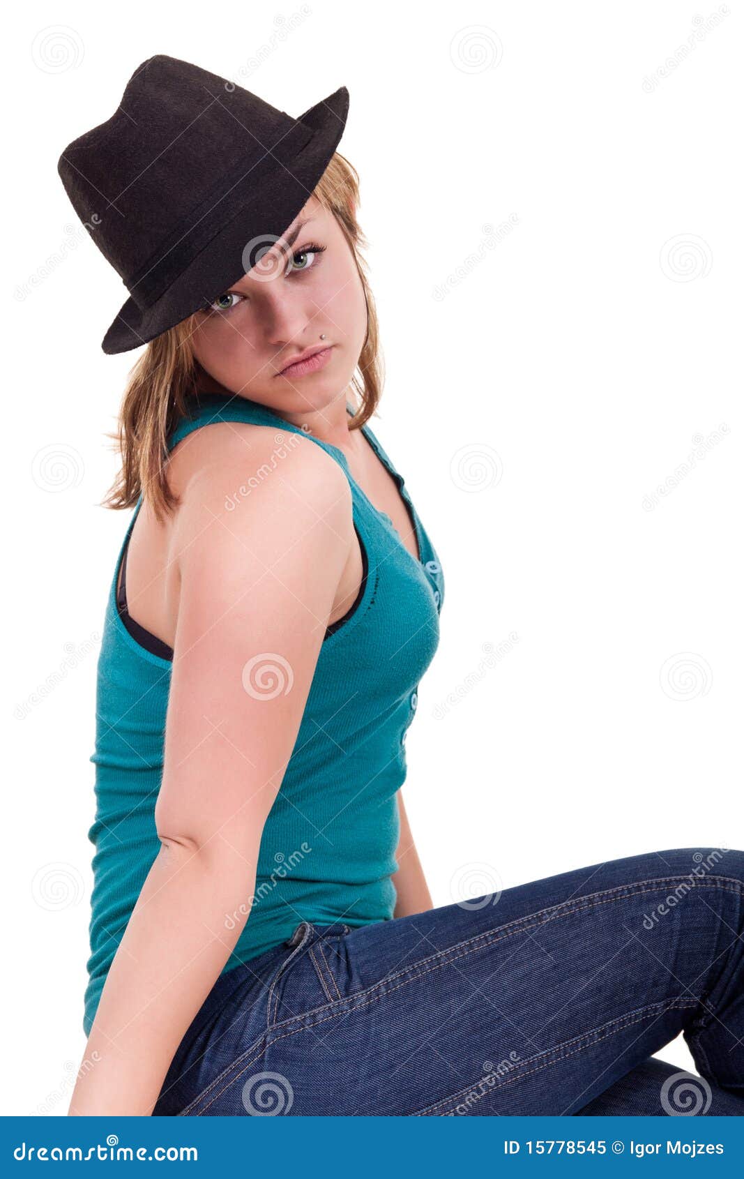 Attractive Fashionable Girl Posing Stock Image - Image of vogue, beauty ...