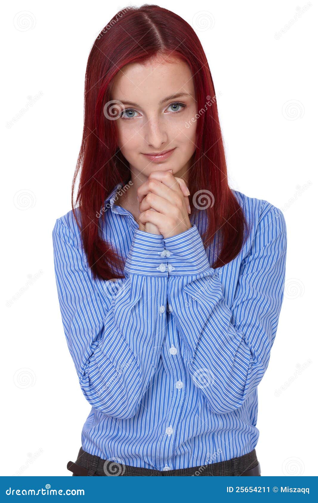 Attractive Female Beg, Ask for Something, Isolated Stock Image - Image ...