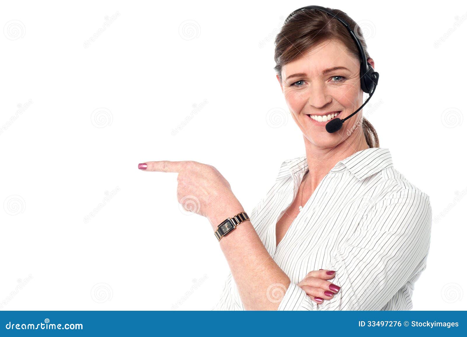Attractive Female Customer Support Staff Stock Photo - Image of ...