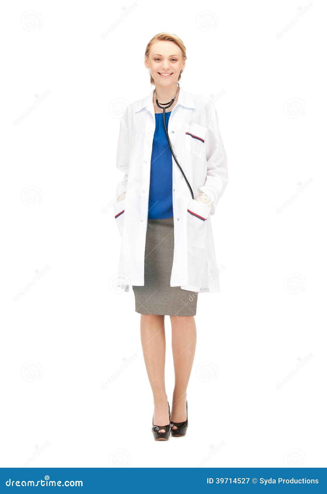 Attractive female doctor stock image. Image of looking - 39714527