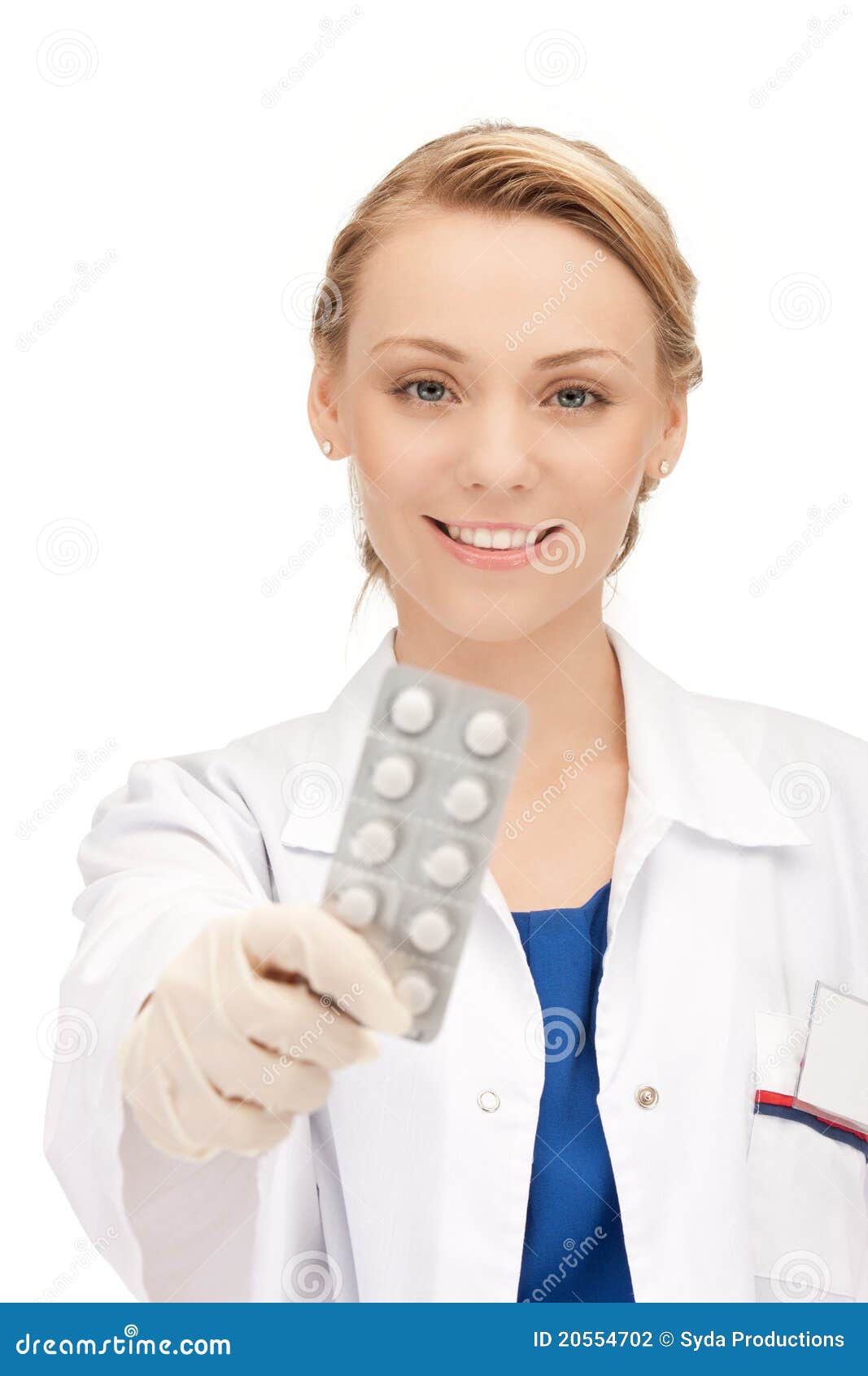Attractive Female Doctor with Pills Stock Photo - Image of doctor ...