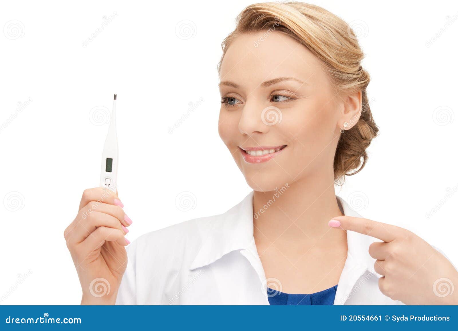 Attractive Female Doctor with Thermometer Stock Image - Image of ...
