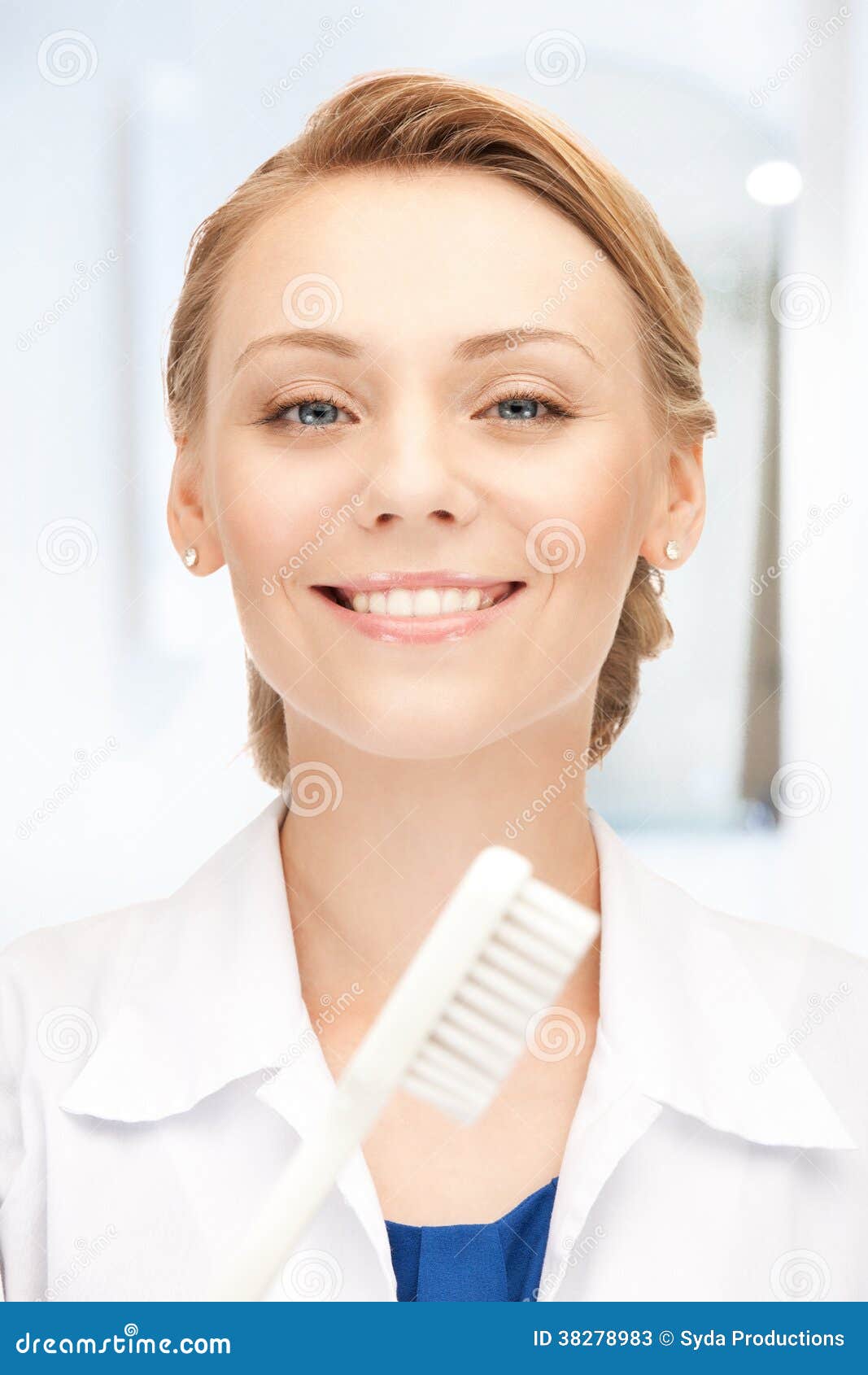 Attractive Female Doctor with Toothbrush Stock Image - Image of ...