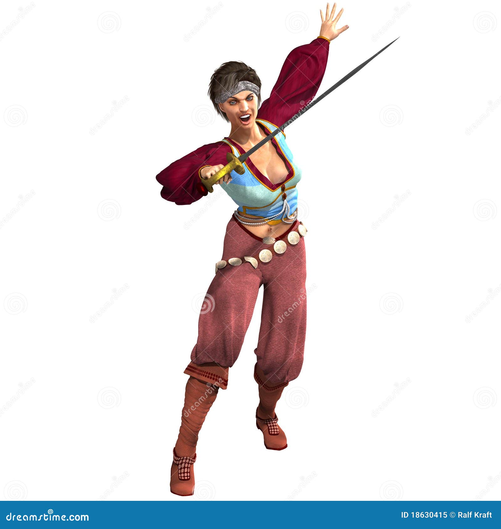 Fantasy Pirate Saber. Cartoon Sword Icon. Magic Weapon. Game Design ...