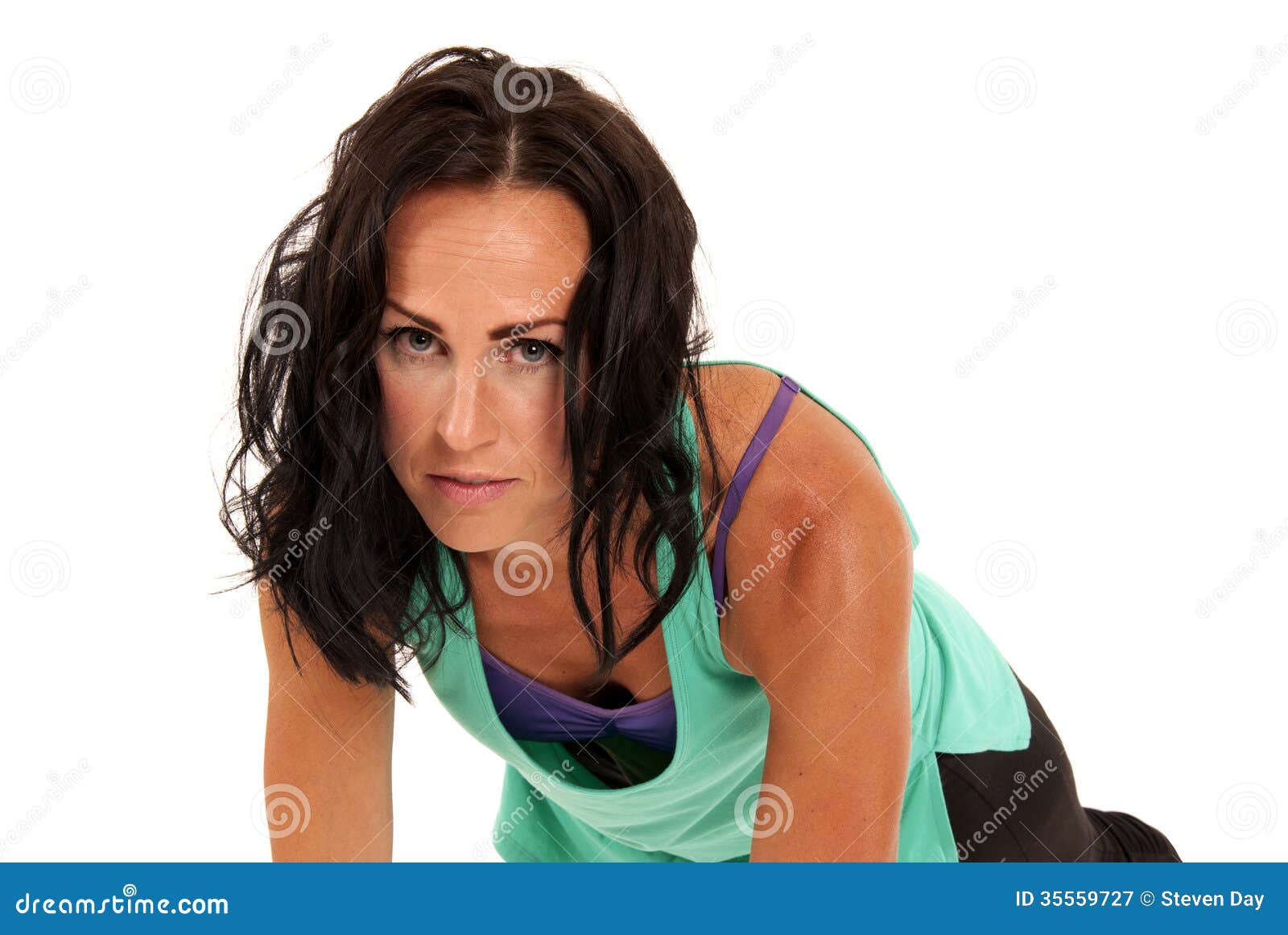 Attractive Female Model Leaning Forward during Workout Stock Image ...