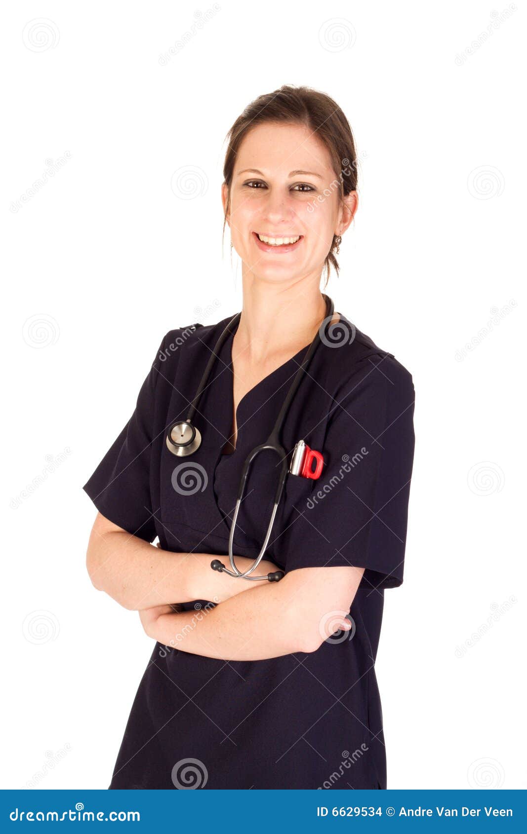 Attractive Female Nurse with Stethoscope Stock Photo - Image of ...