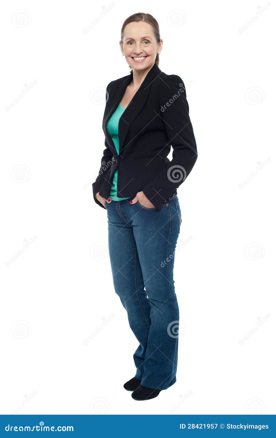 Attractive Female Posing Sideways Confidently Stock Image - Image of ...