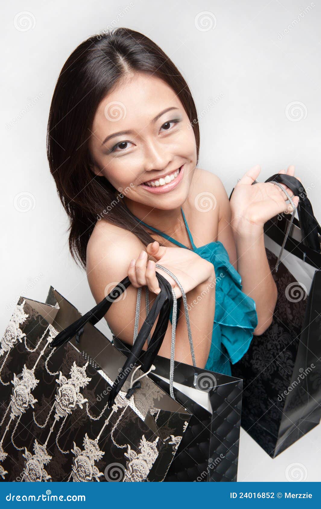 Attractive female shopper stock photo. Image of oriental - 24016852