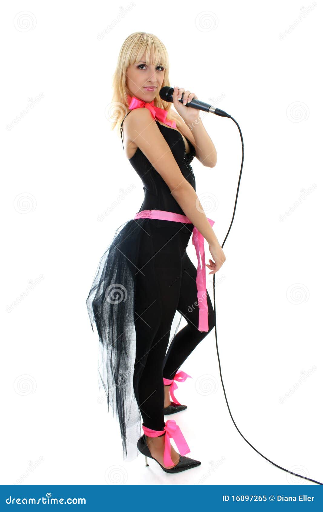 Attractive female singer stock image. Image of amuse - 16097265