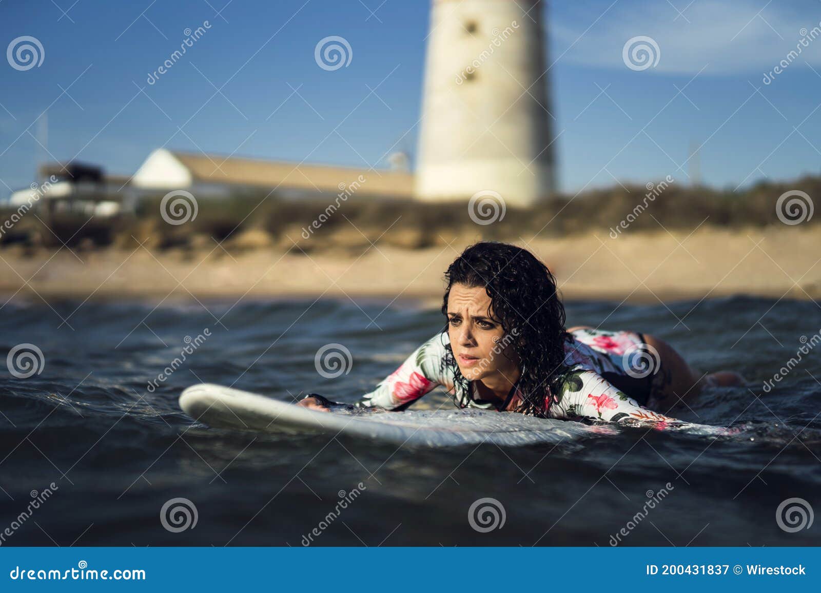 Attractive Female Surfing on the Waves Stock Image - Image of coast ...