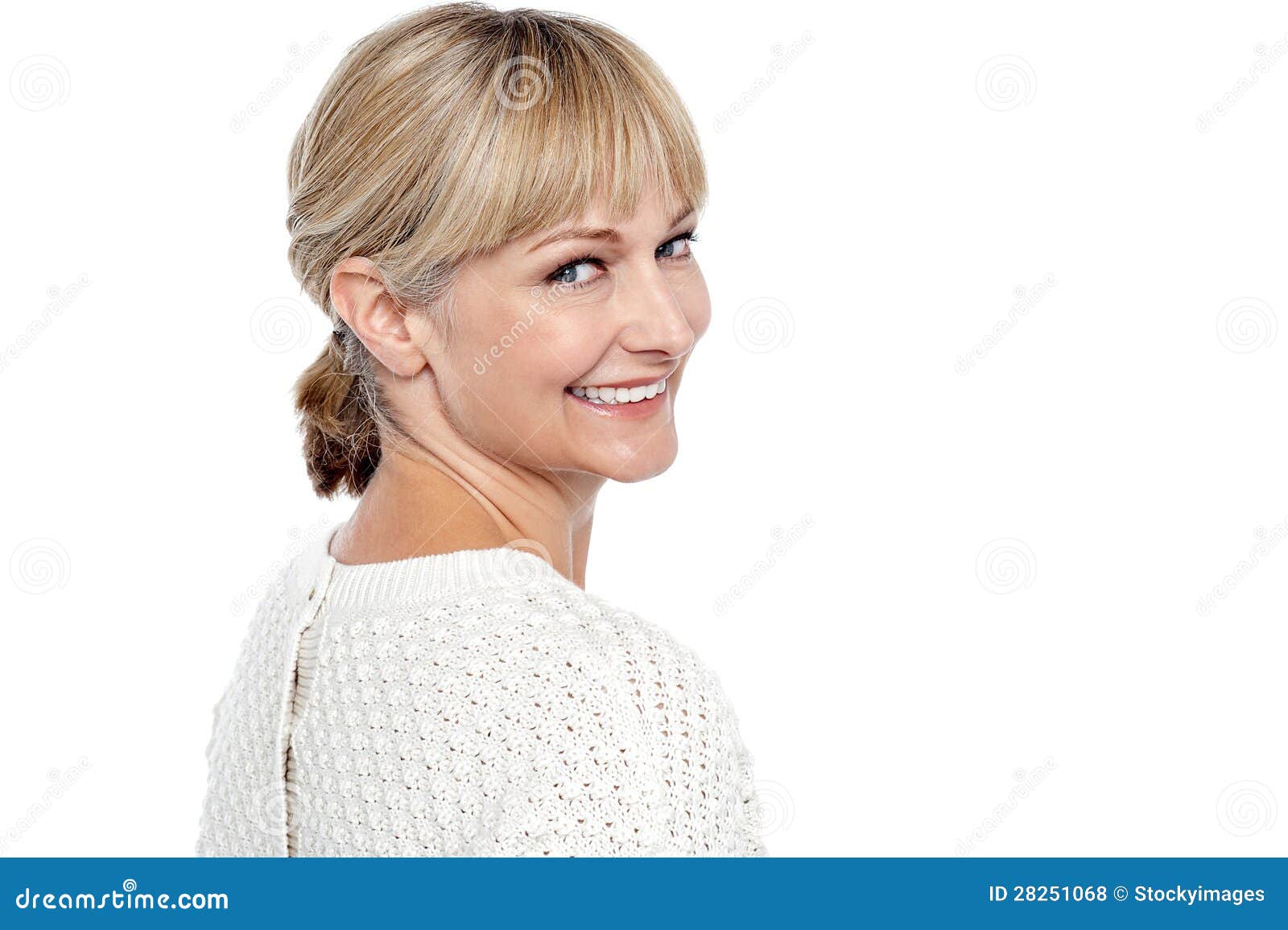 Attractive Female Turning Back and Smiling at You Stock Photo - Image ...
