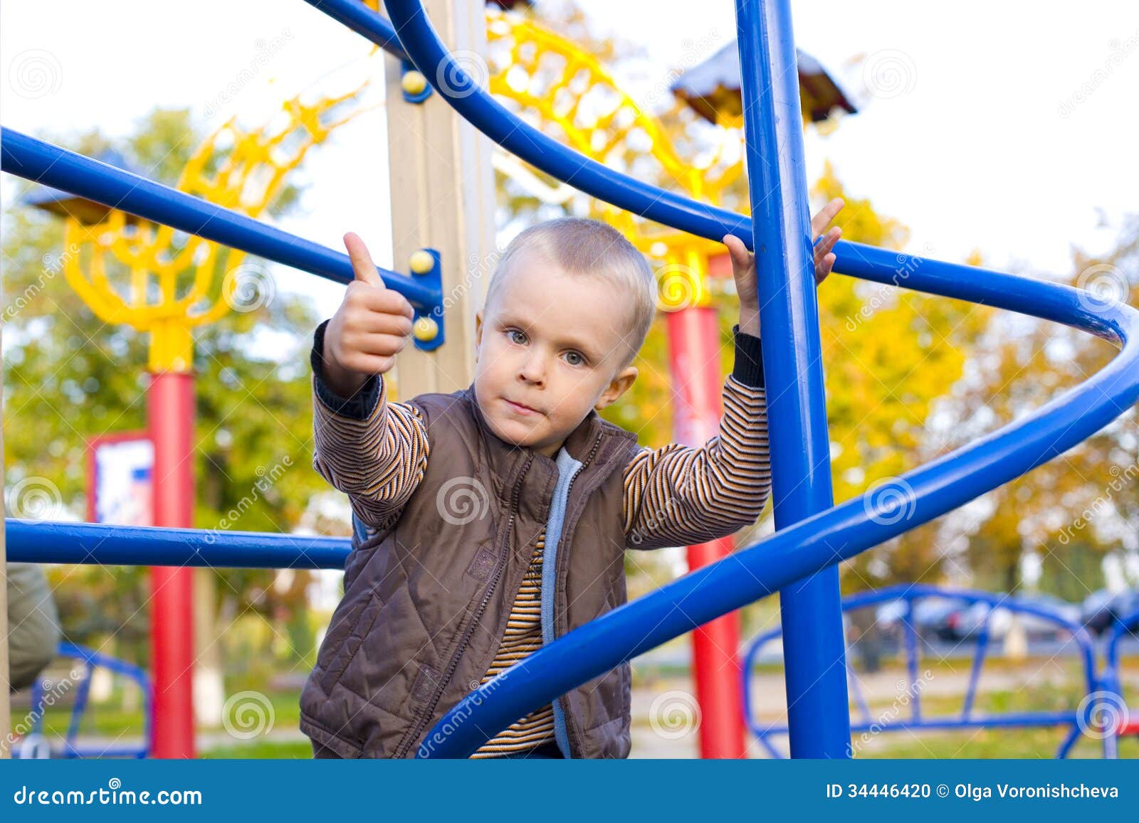 Attractive Four-year-old Boy at a Playground Stock Photo - Image of ...
