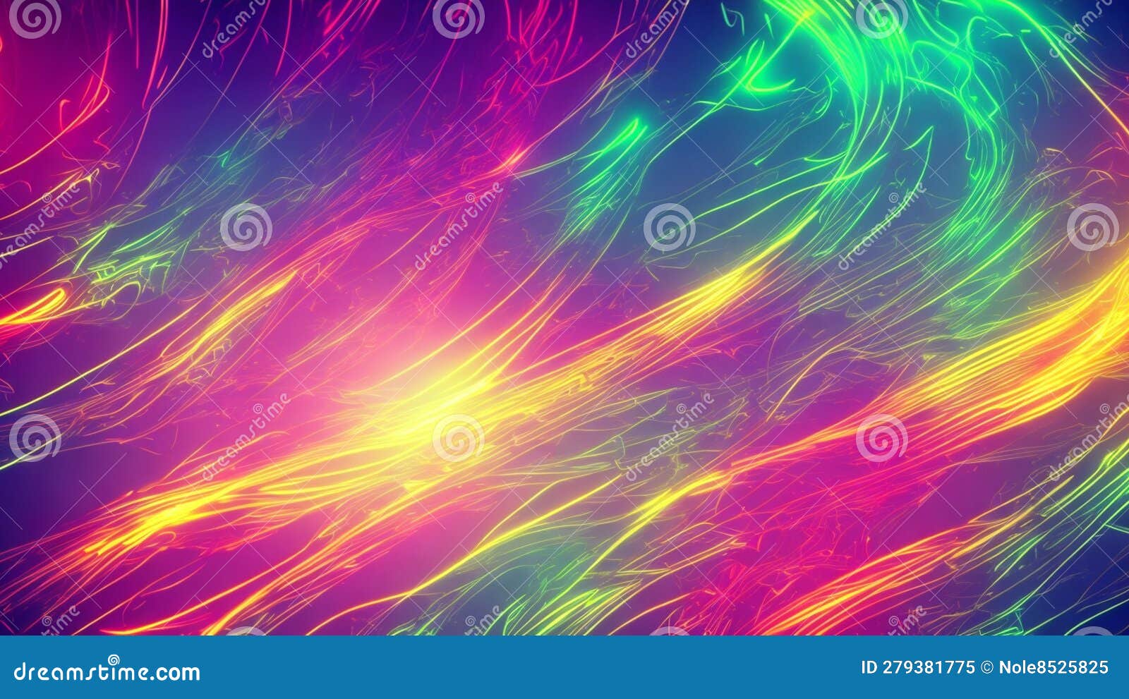 Attractive and Futuristic Rainbow Neon Light, Data Transfer Concept ...