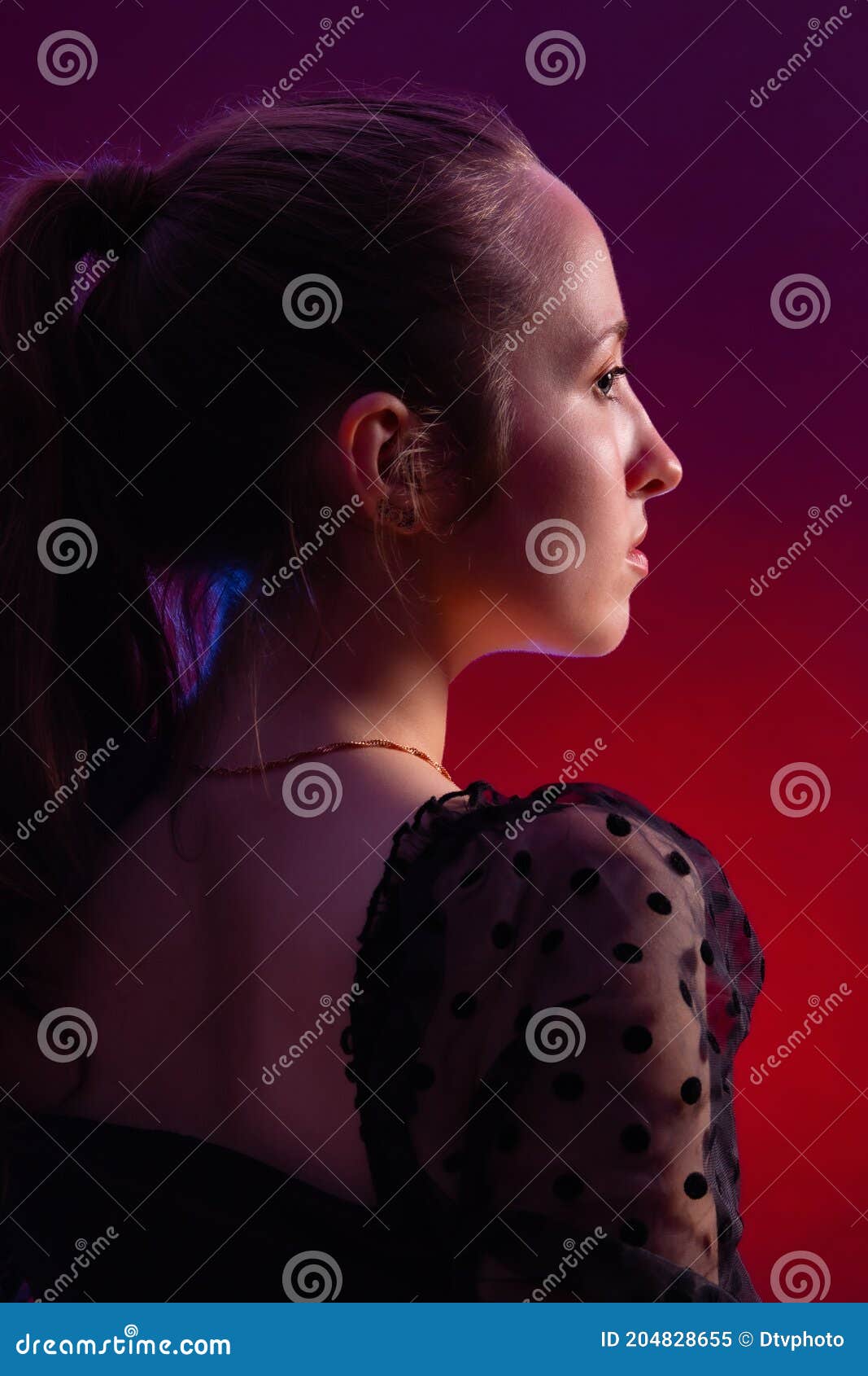 Attractive Girl in Backlight at Party Bored Alone Stock Image - Image ...
