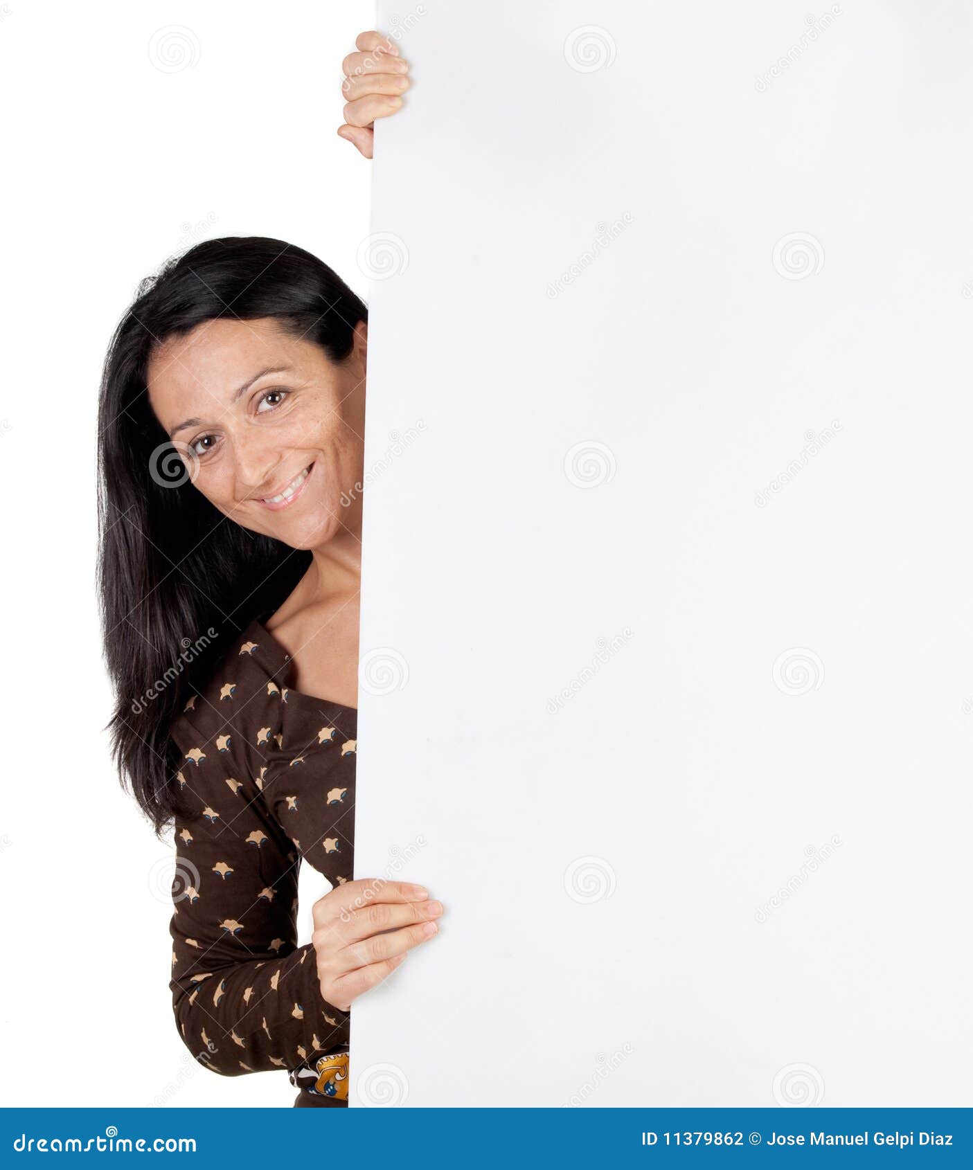 Attractive Girl with Blank Poster Stock Photo - Image of girl, model ...