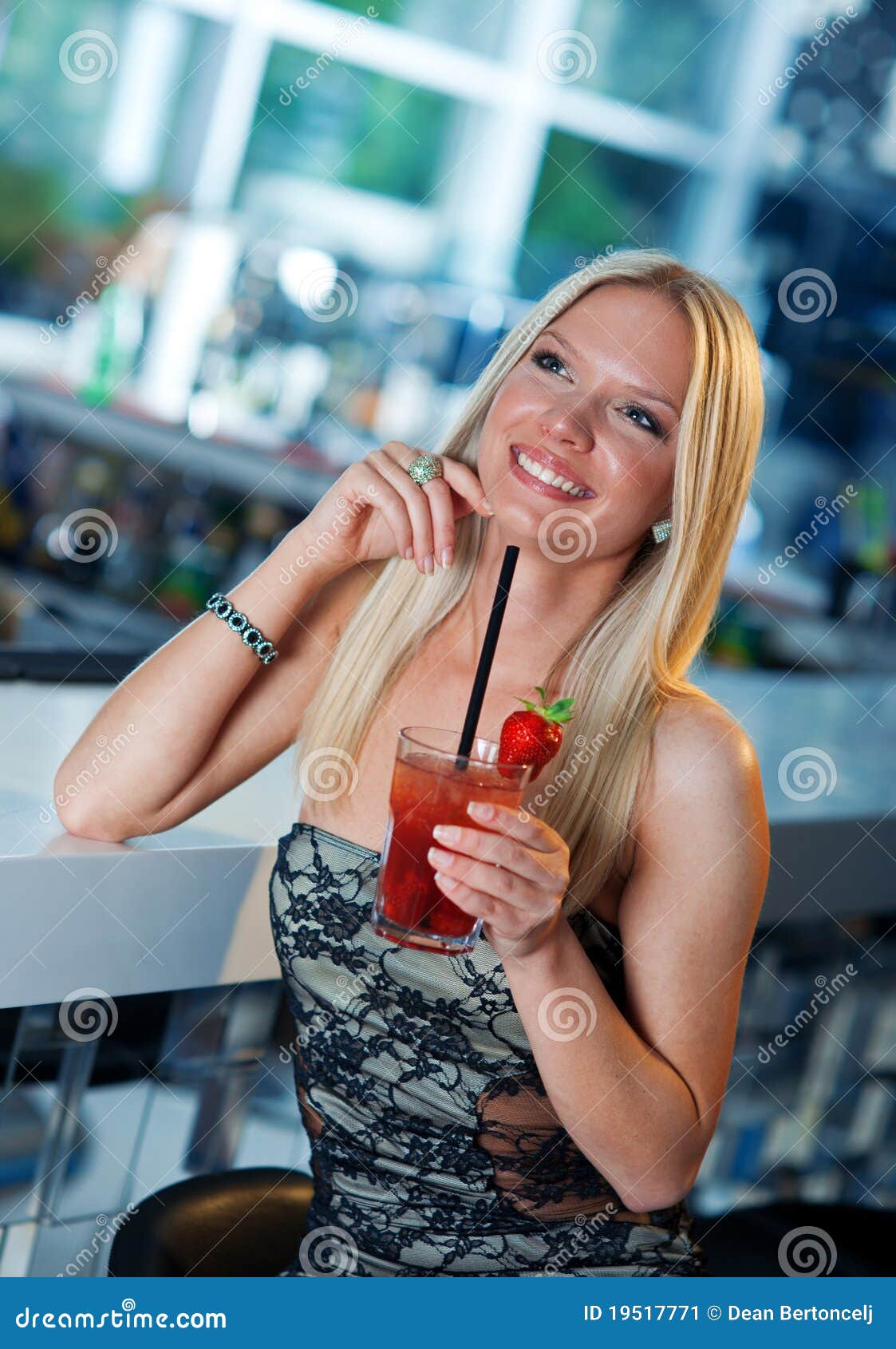 Attractive Girl with Cocktail Stock Image - Image of drinking, alcohol ...