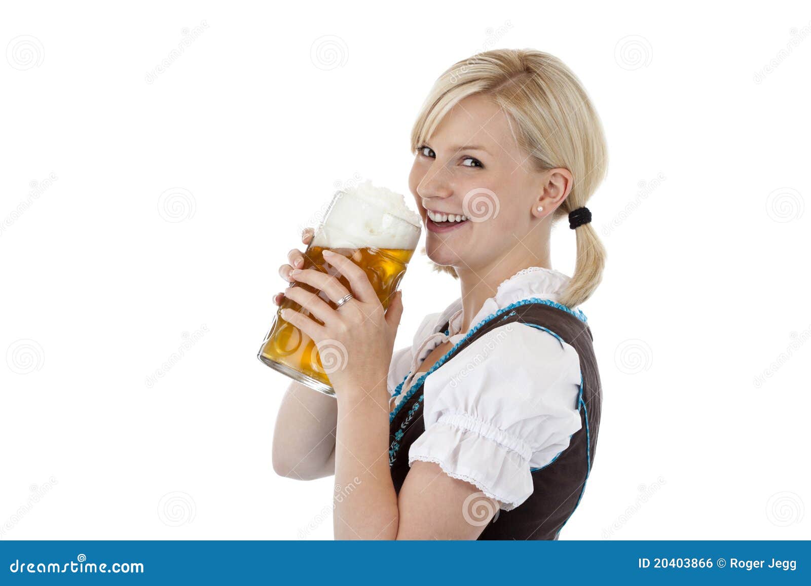 Attractive Girl Drinking Out of Beer Stein Stock Photo - Image of draft ...