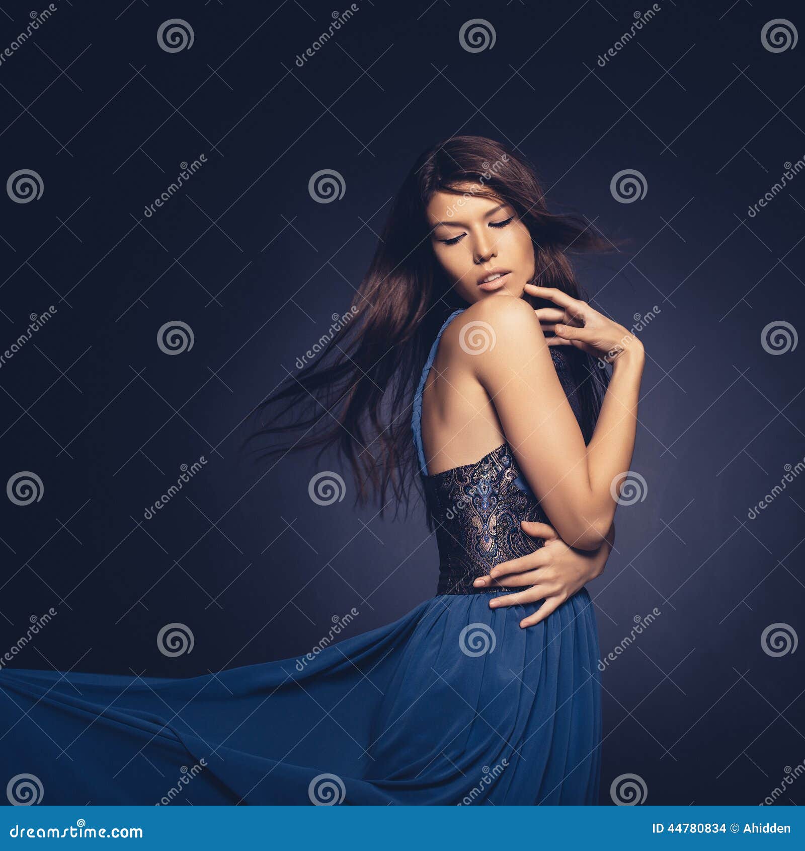 Attractive Girl with Flying Hair Stock Photo - Image of model, pretty ...